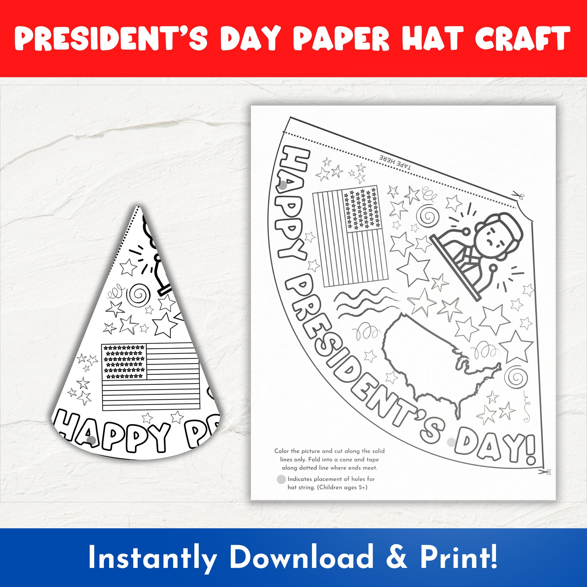 Printable President's Day Activity | President's Day Hat Craft ...
