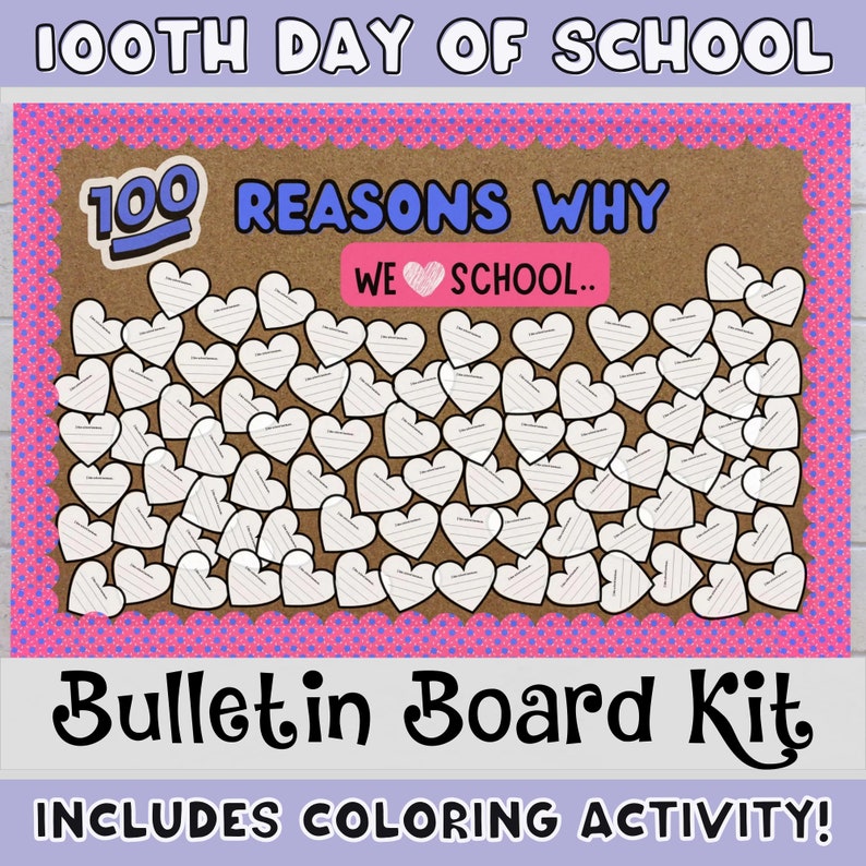 100th Day of School Bulletin Board | Printable 100th Day Bulletin Board ...