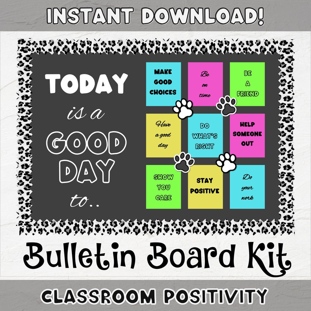 Positivity Classroom Bulletin Board Idea | Printable Bulletin Board Kit ...
