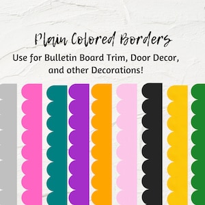 Bulletin Board Borders | Plain Colors | Printable Bulletin Board Trim ...