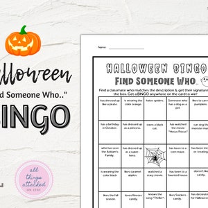 Halloween Games | Halloween Bingo | Find the Guest Who | Printable Find ...