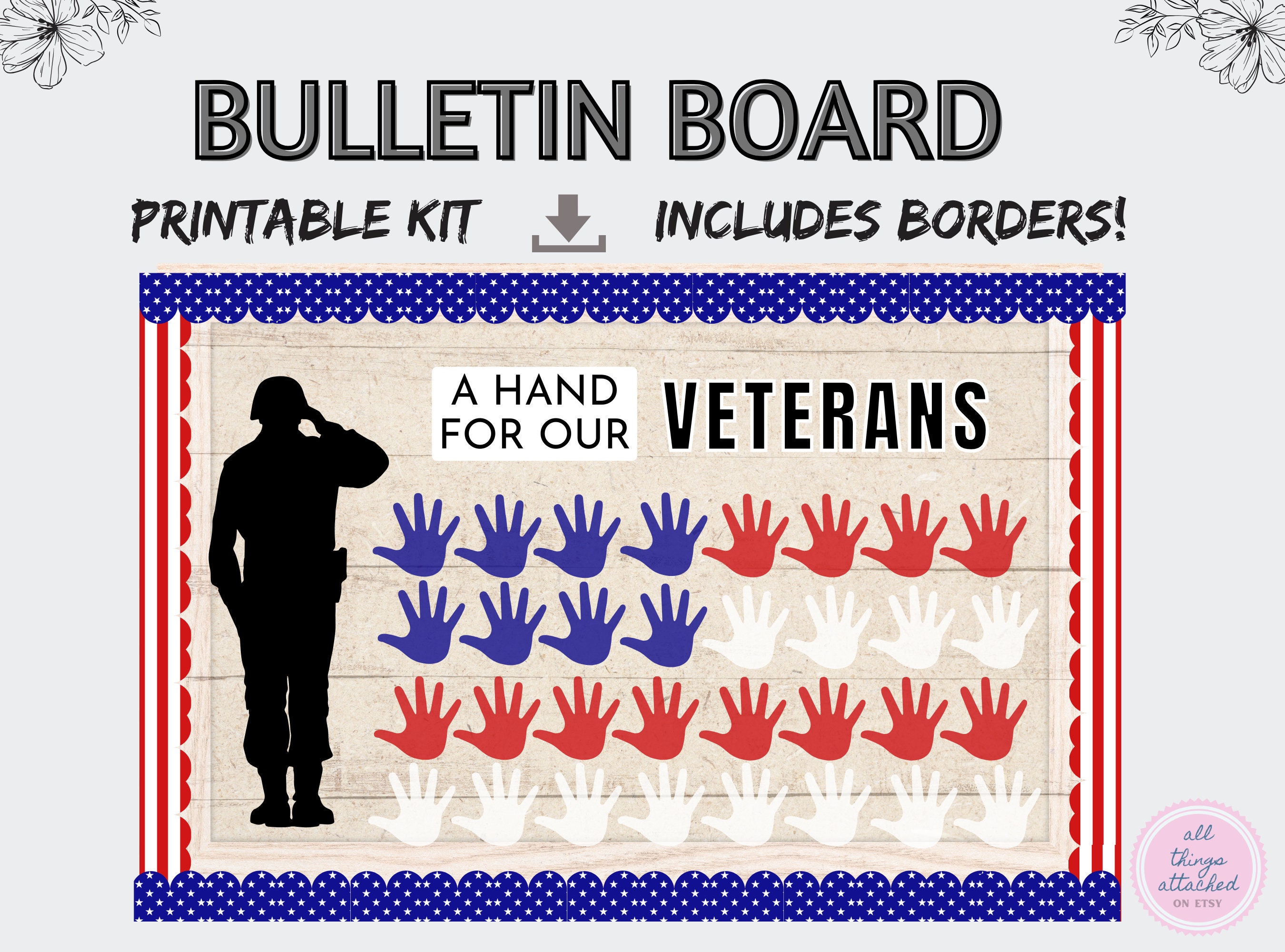 Veteran's Day Bulletin Board Idea Printable Bulletin - Etsy