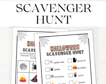 Halloween Scavenger Hunt for Kids, Halloween Game, at Home Holiday ...