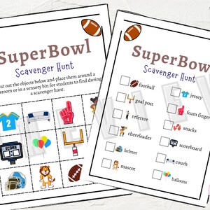 Superbowl Scavenger Hunt | Printable Superbowl Activity for Kids ...