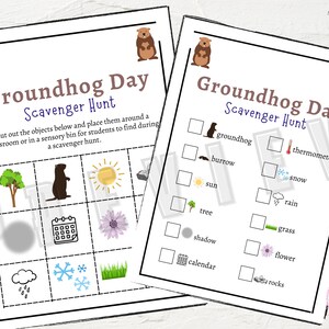 Groundhog Day Scavenger Hunt | Printable Groundhog Day Activity for ...