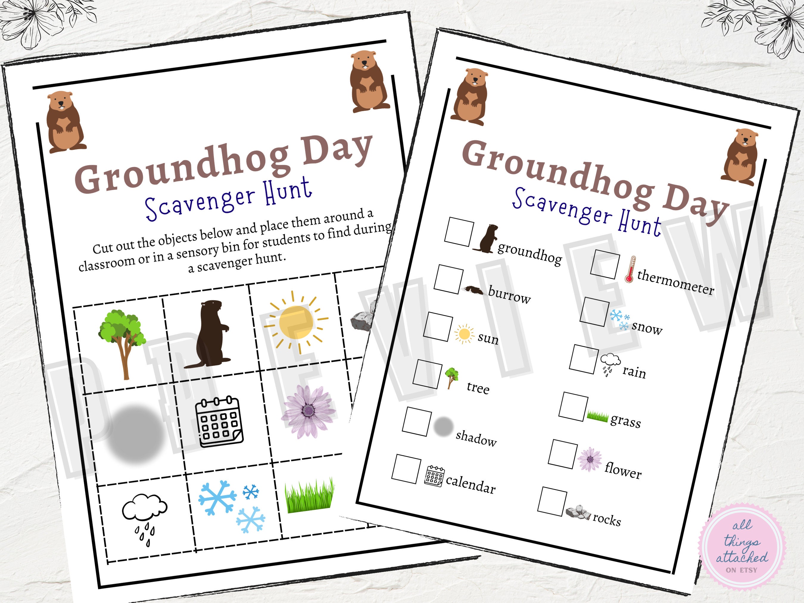 Groundhog Day Scavenger Hunt | Printable Groundhog Day Activity for ...