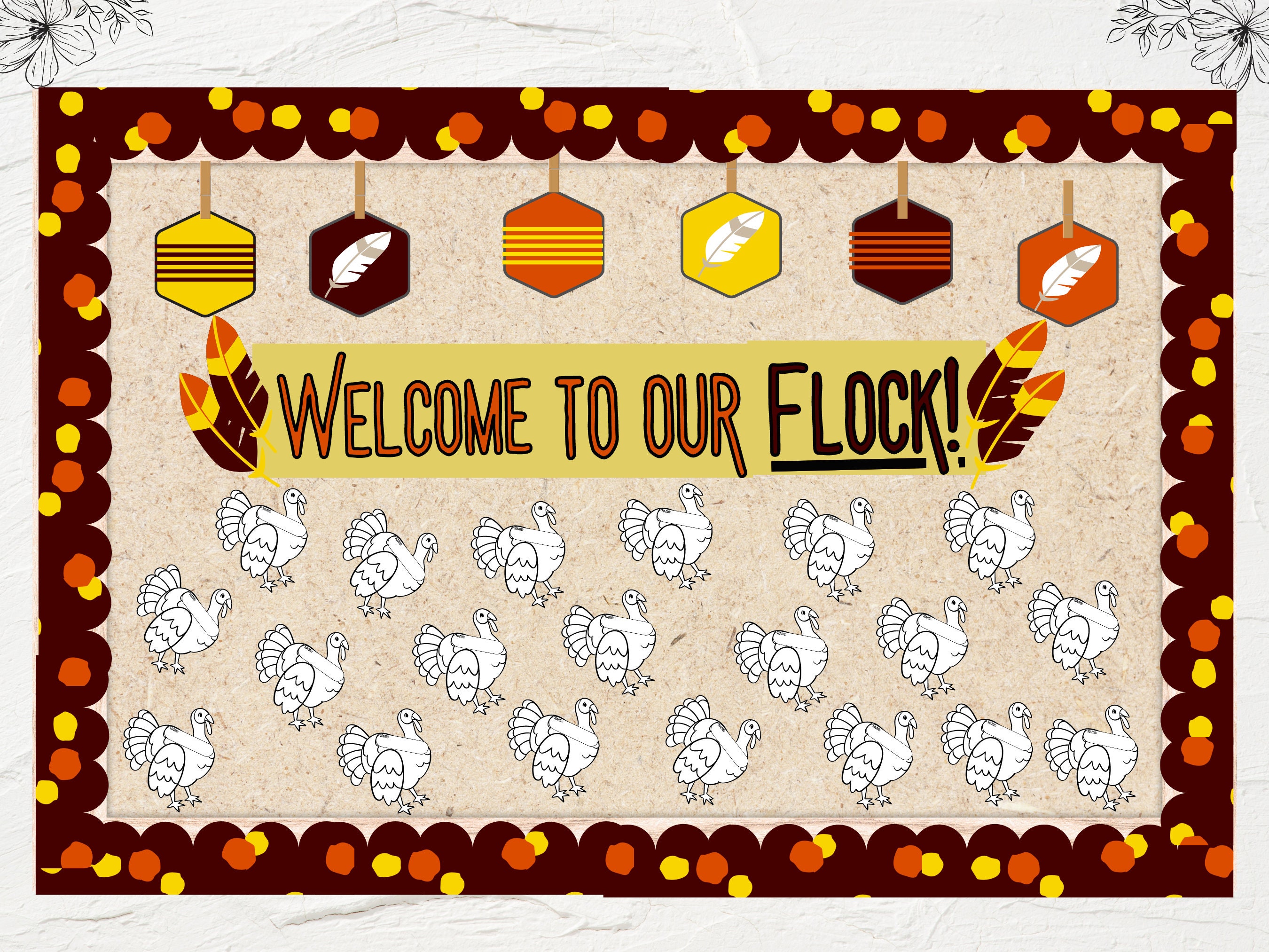 Thanksgiving Themed Bulletin Board Kit | Printable November Board ...