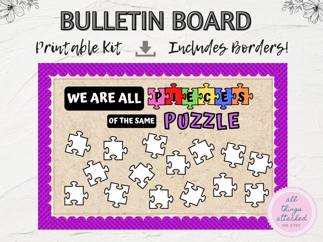 Puzzle Pieces Classroom Board Printable Bulletin Board Kit - Etsy