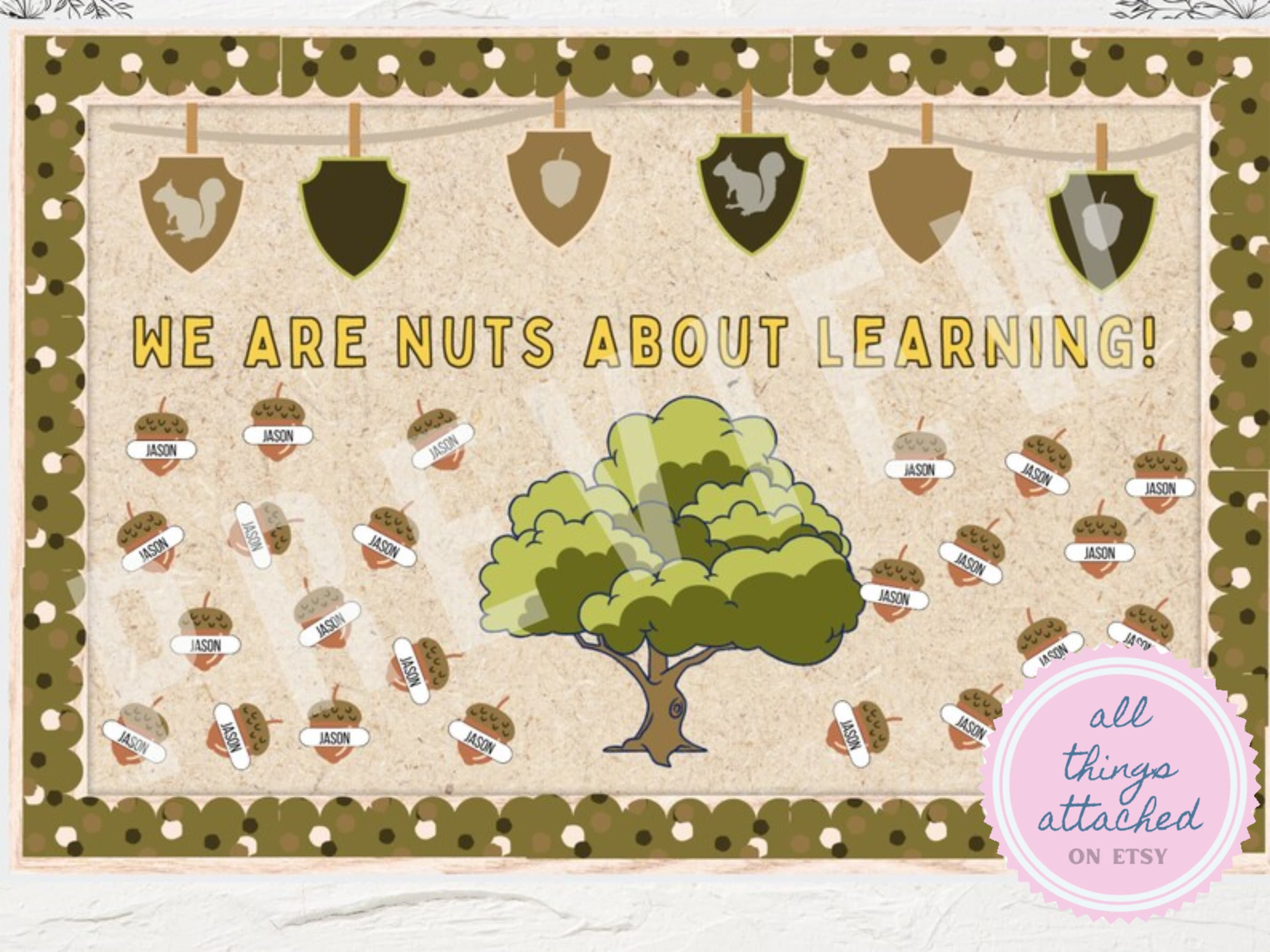 Fall Themed Bulletin Board | Nuts About Learning | Fall Acorns With ...