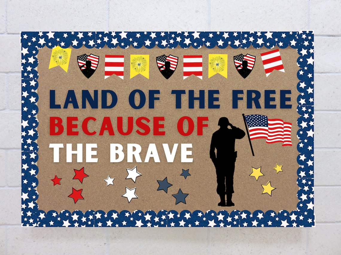 Veterans Day Bulletin Board Idea | Printable Bulletin Board Kit | Land ...