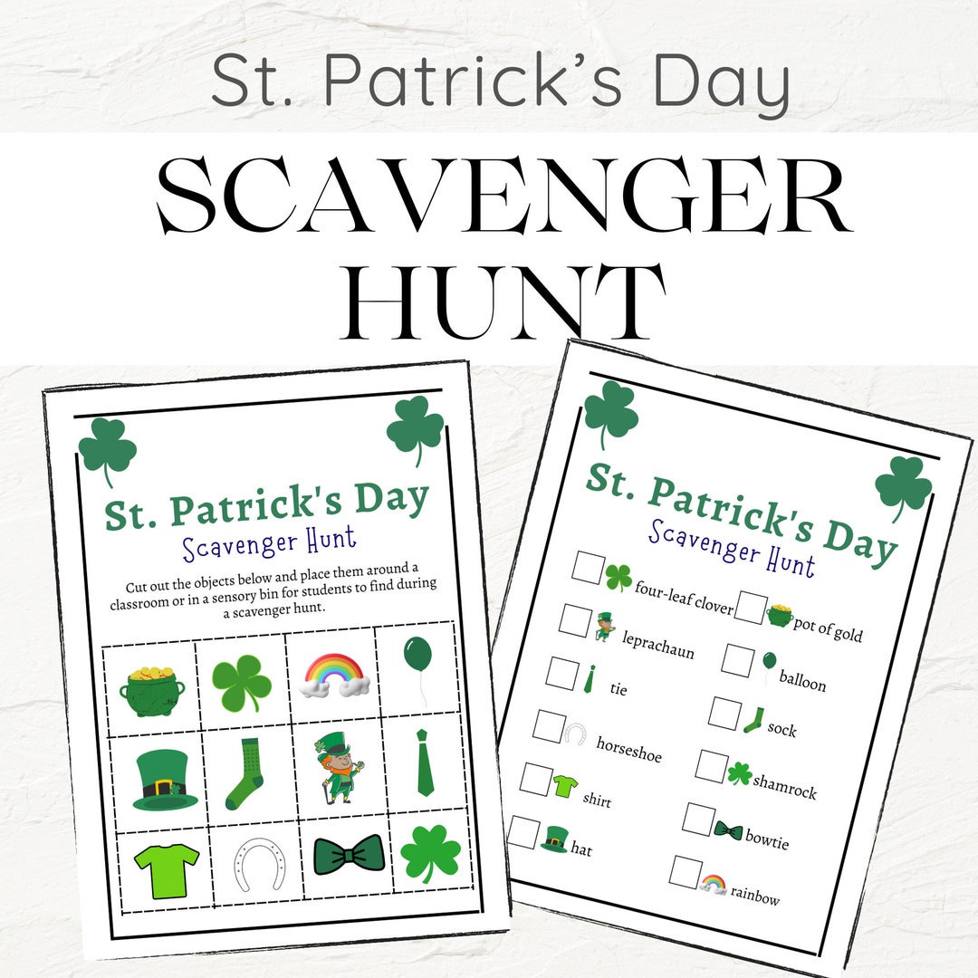 St. Patrick's Day Scavenger Hunt | Printable Saint Patrick's Day ...