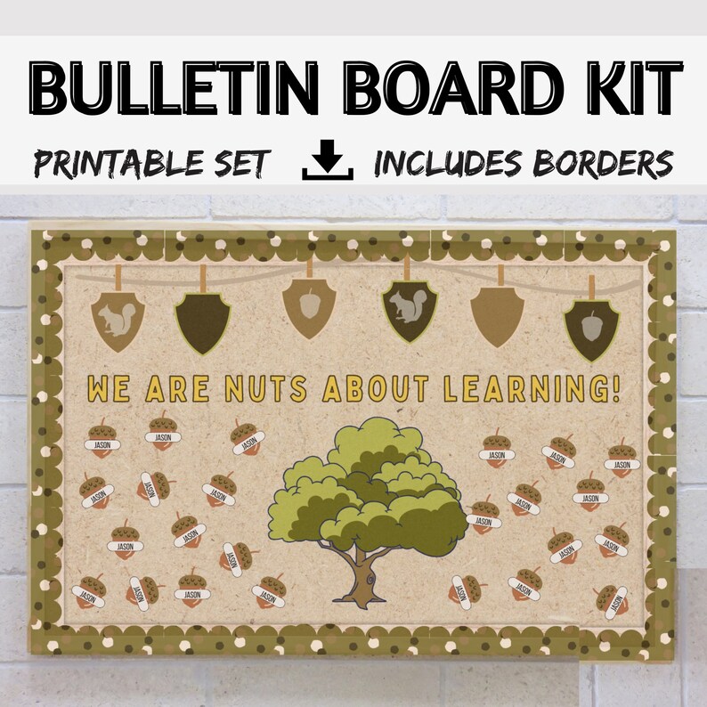 Fall Themed Bulletin Board Nuts About Learning Fall Acorns With ...