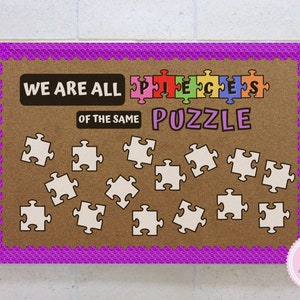 Puzzle Pieces Classroom Board | Printable Bulletin Board Kit | We Are ...