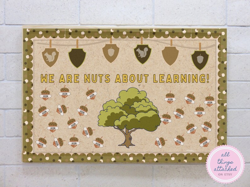 Fall Themed Bulletin Board | Nuts About Learning | Fall Acorns With ...
