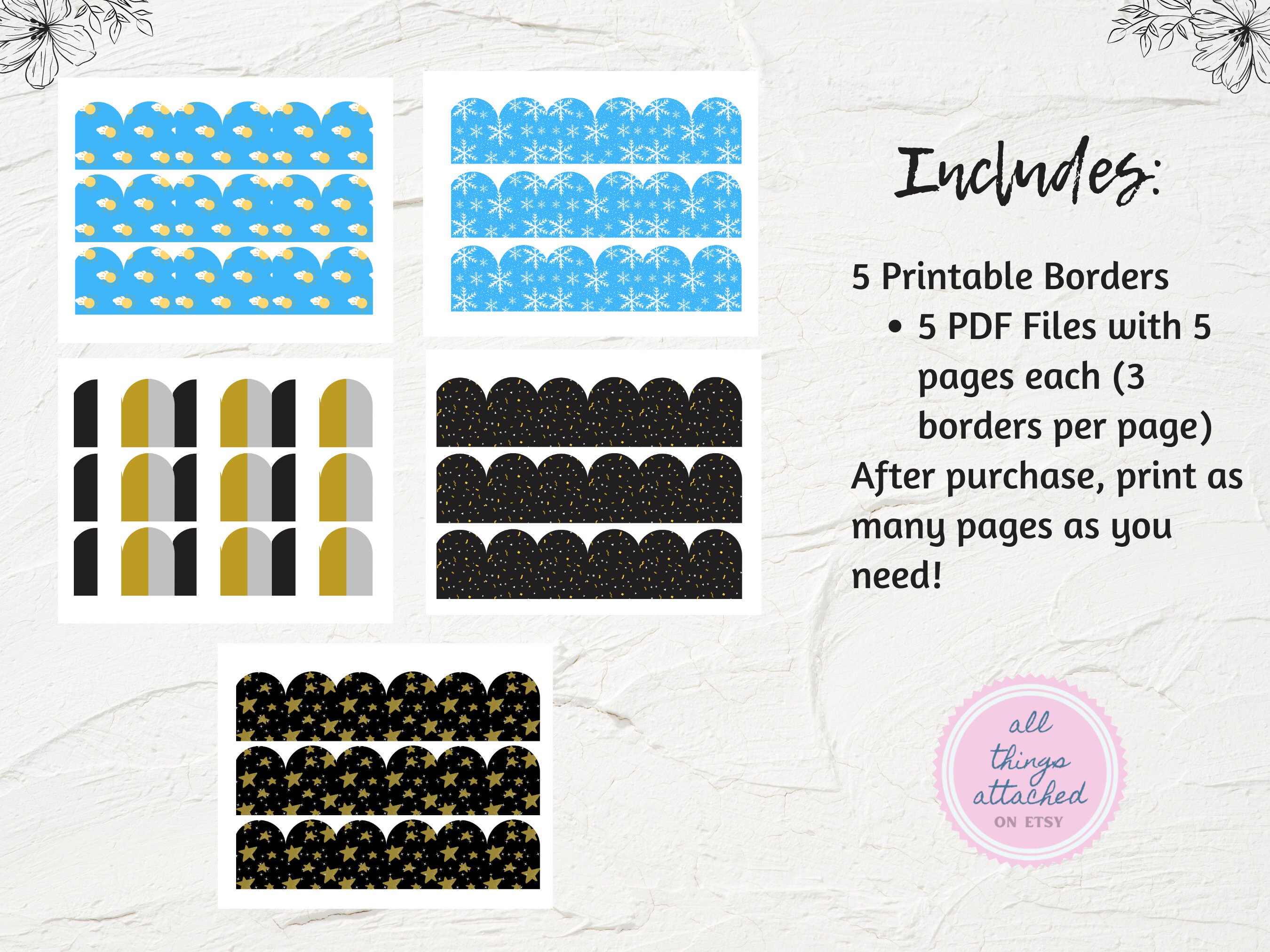 New Years Printable Borders | January Bulletin Board Borders ...