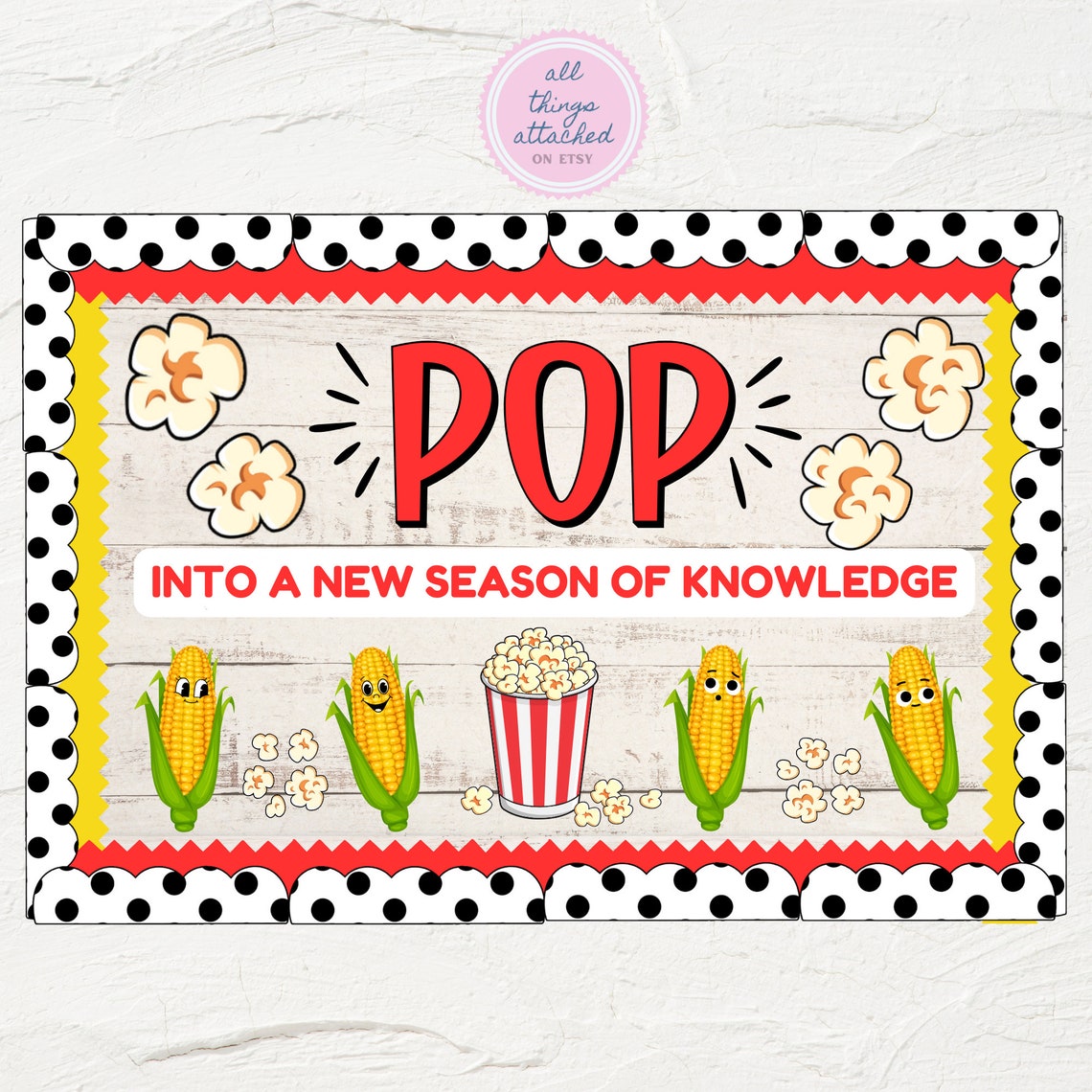 Fall Corn Bulletin Board | Popcorn Classroom Bulletin Board Kit | POP ...