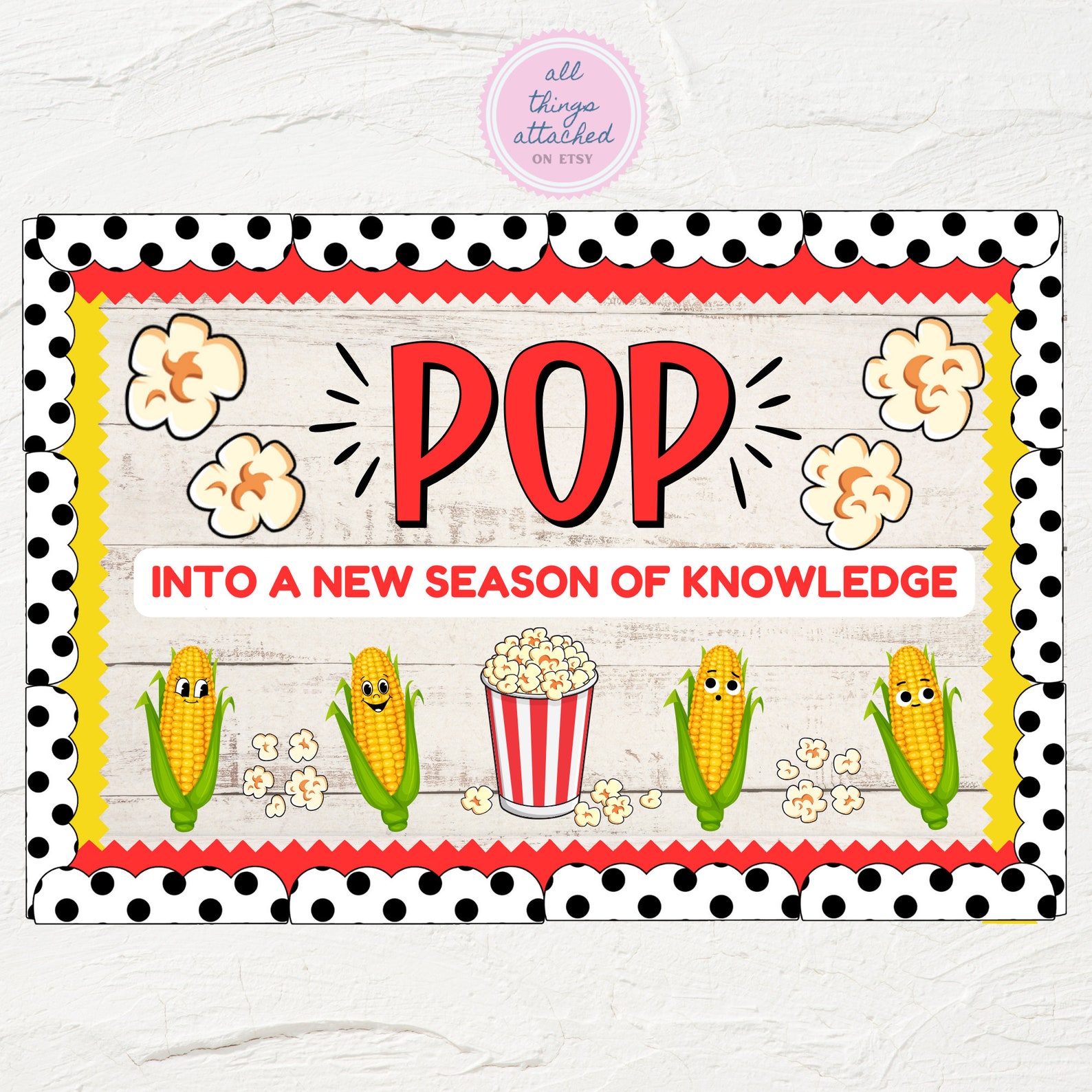 Fall Corn Bulletin Board | Popcorn Classroom Bulletin Board Kit | POP ...