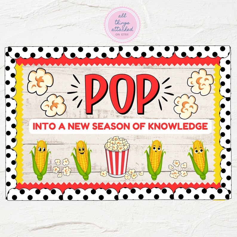 Fall Corn Bulletin Board | Popcorn Classroom Bulletin Board Kit | POP ...