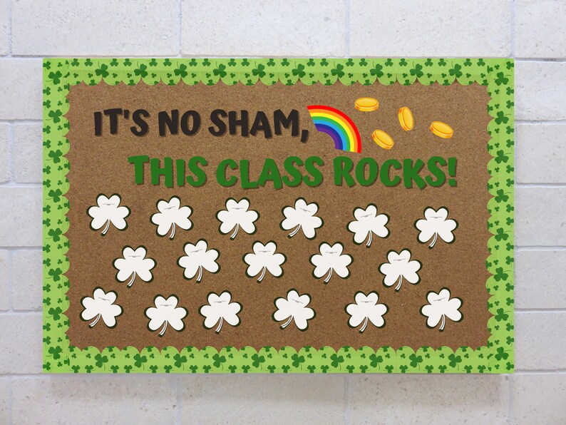 St. Patricks Day Themed Bulletin Board | Printable March Bulletin Board ...