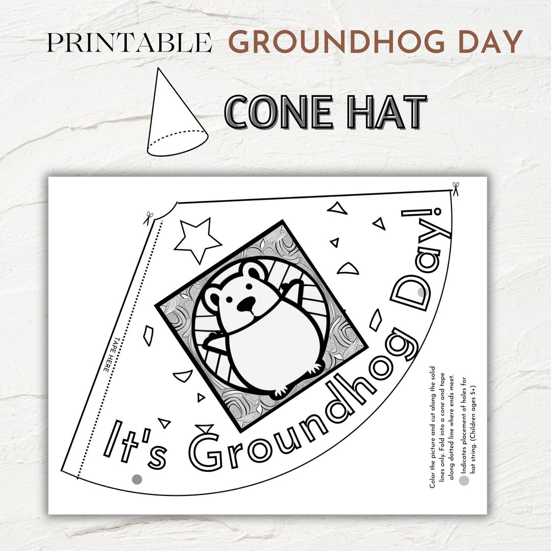 Groundhog Day Activity | Printable Party Hat Craft | Kid's Groundhog ...