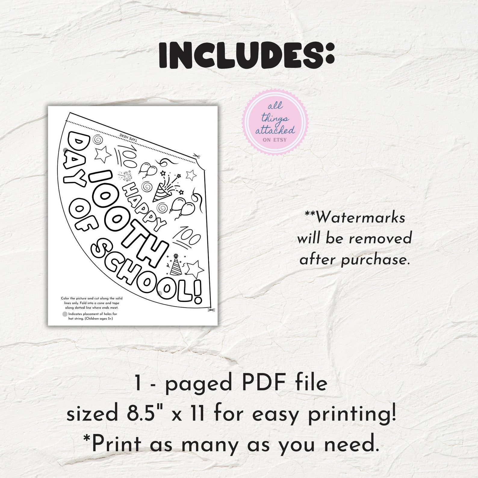 Printable 100th Day of School Activity | 100th Day of School Hat Craft ...