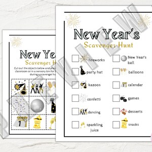 New Year's Scavenger Hunt | Printable New Year's Eve Game | Noon Years ...