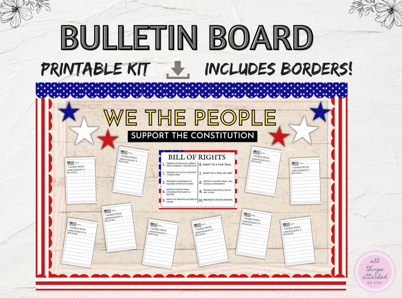 Constitution Bulletin Board Idea Printable Bulletin Board Kit Bill of ...