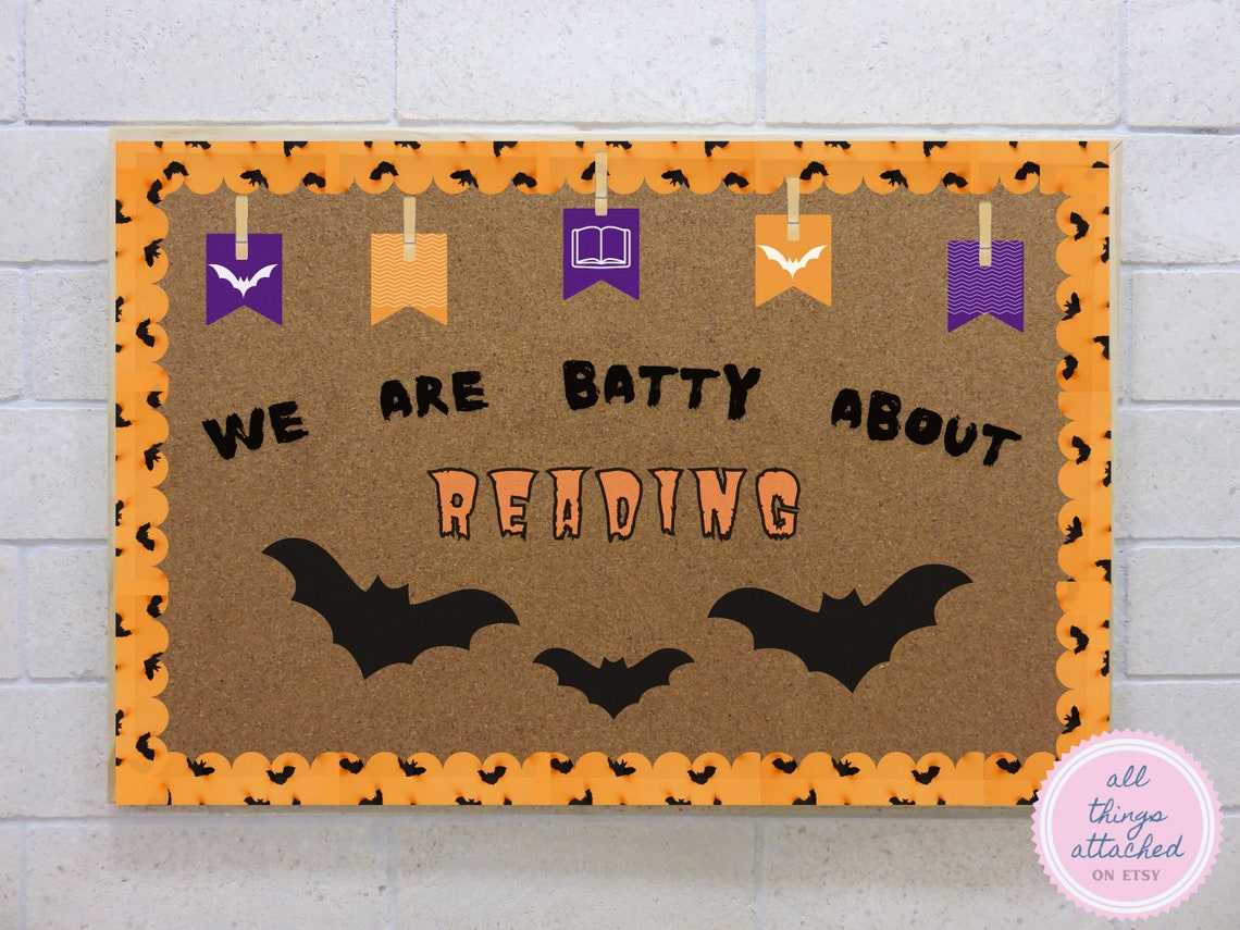 Halloween Themed Bulletin Board Set | Printable October Board Kit | We ...