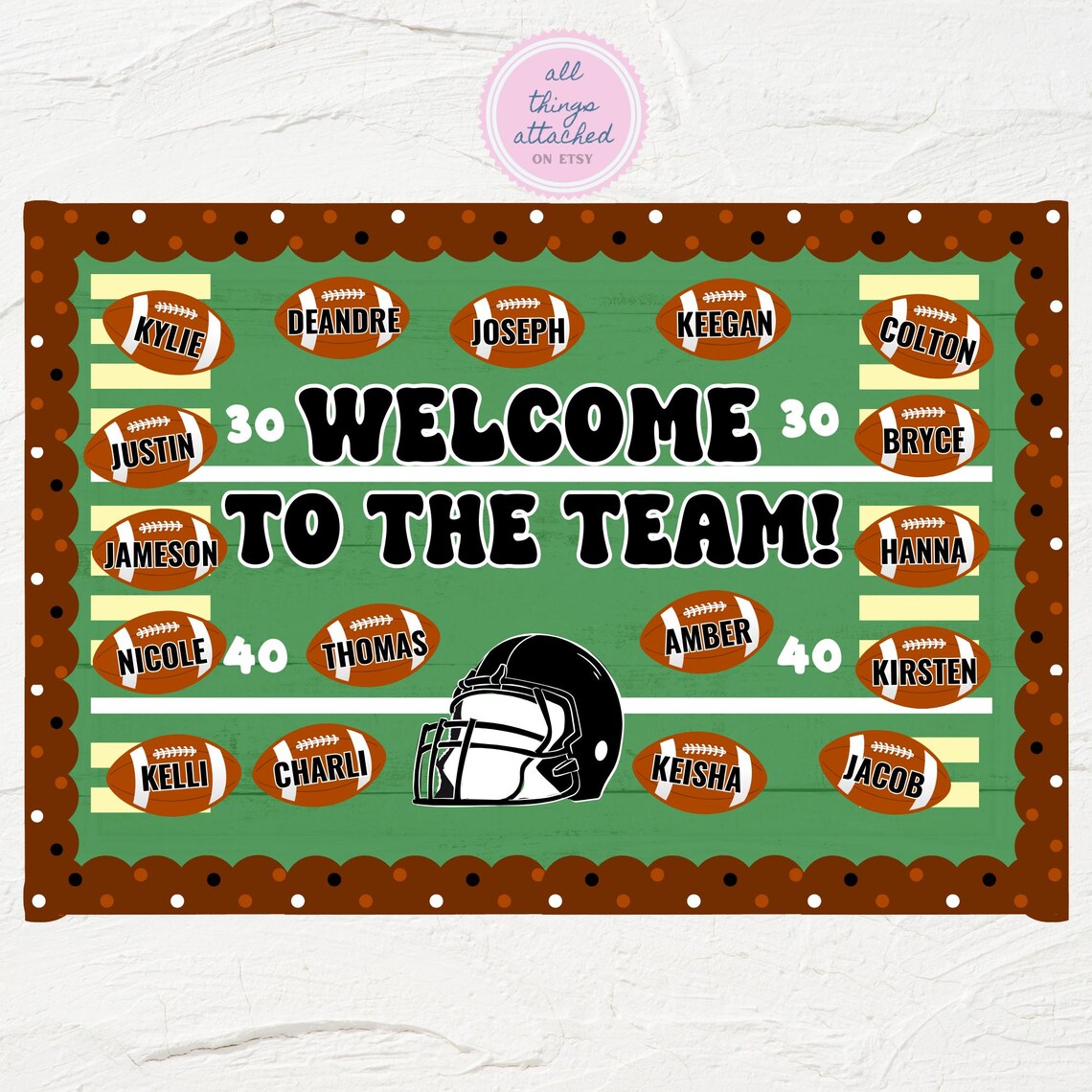 Back to School Football Bulletin Board Set | Printable Fall Bulletin ...