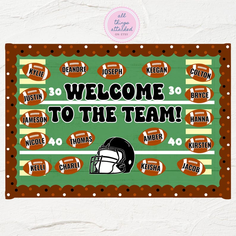 Back to School Football Bulletin Board Set | Printable Fall Bulletin ...