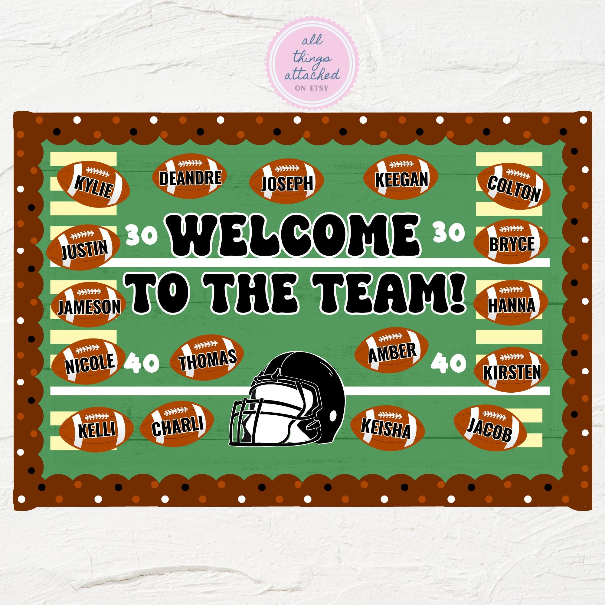 Back to School Football Bulletin Board Set | Printable Fall Bulletin ...