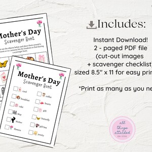 Mother's Scavenger Hunt | Printable Mother's Day Activity for Kids ...