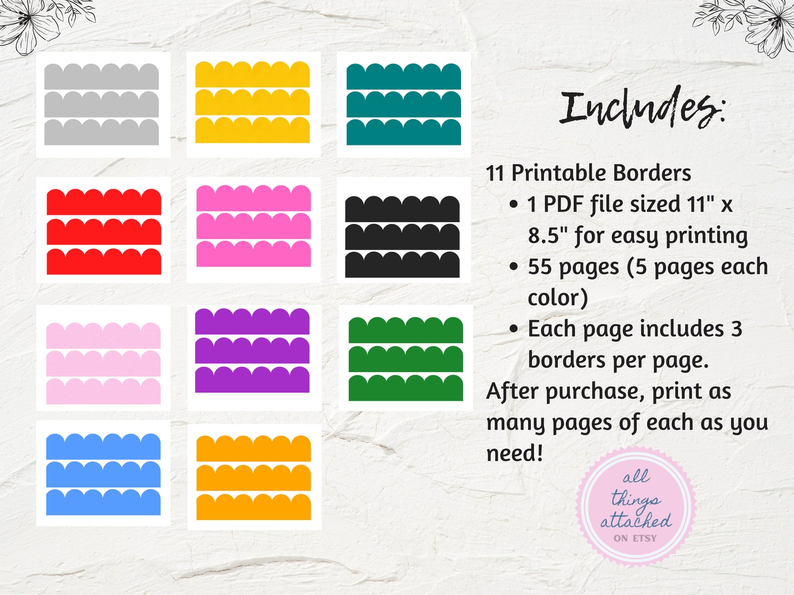 Bulletin Board Borders | Plain Colors | Printable Bulletin Board Trim ...