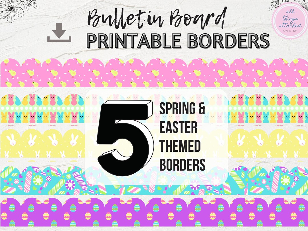Easter Bulletin Board Borders Printable Bulletin Board Trim - Etsy