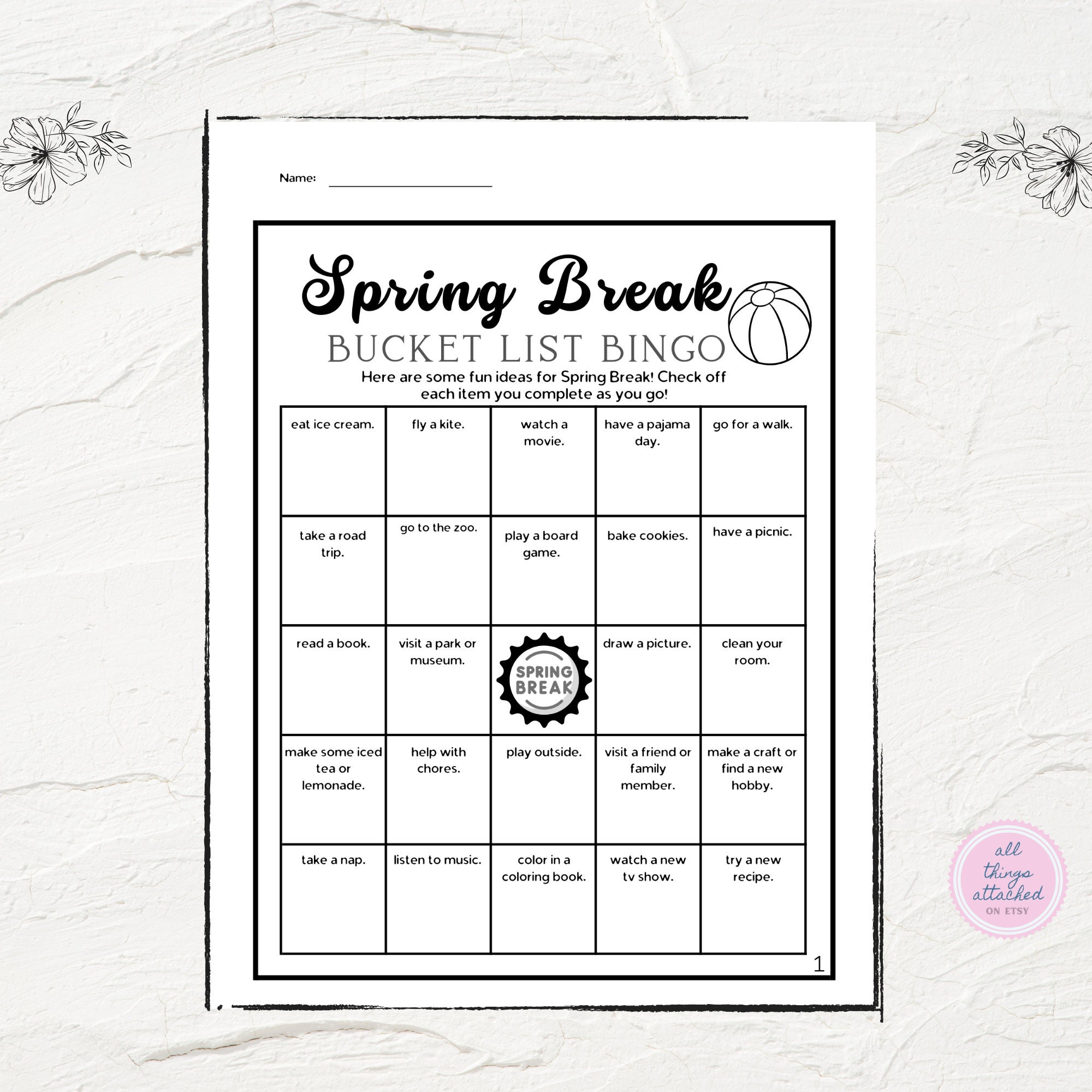 Spring Break Games | Printable Spring Break Bucket List | Spring Break ...