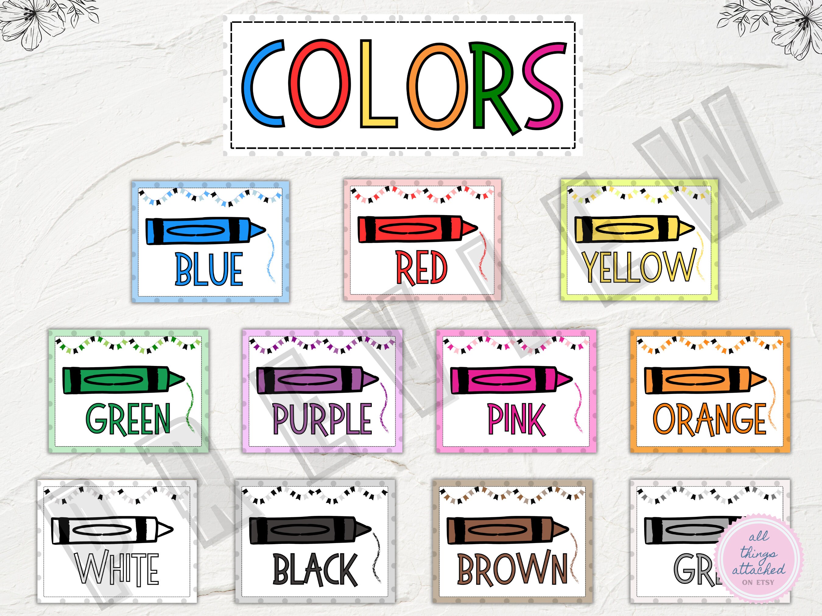 Classroom Color Posters | Printable Preschool Classroom Decor | Primary ...