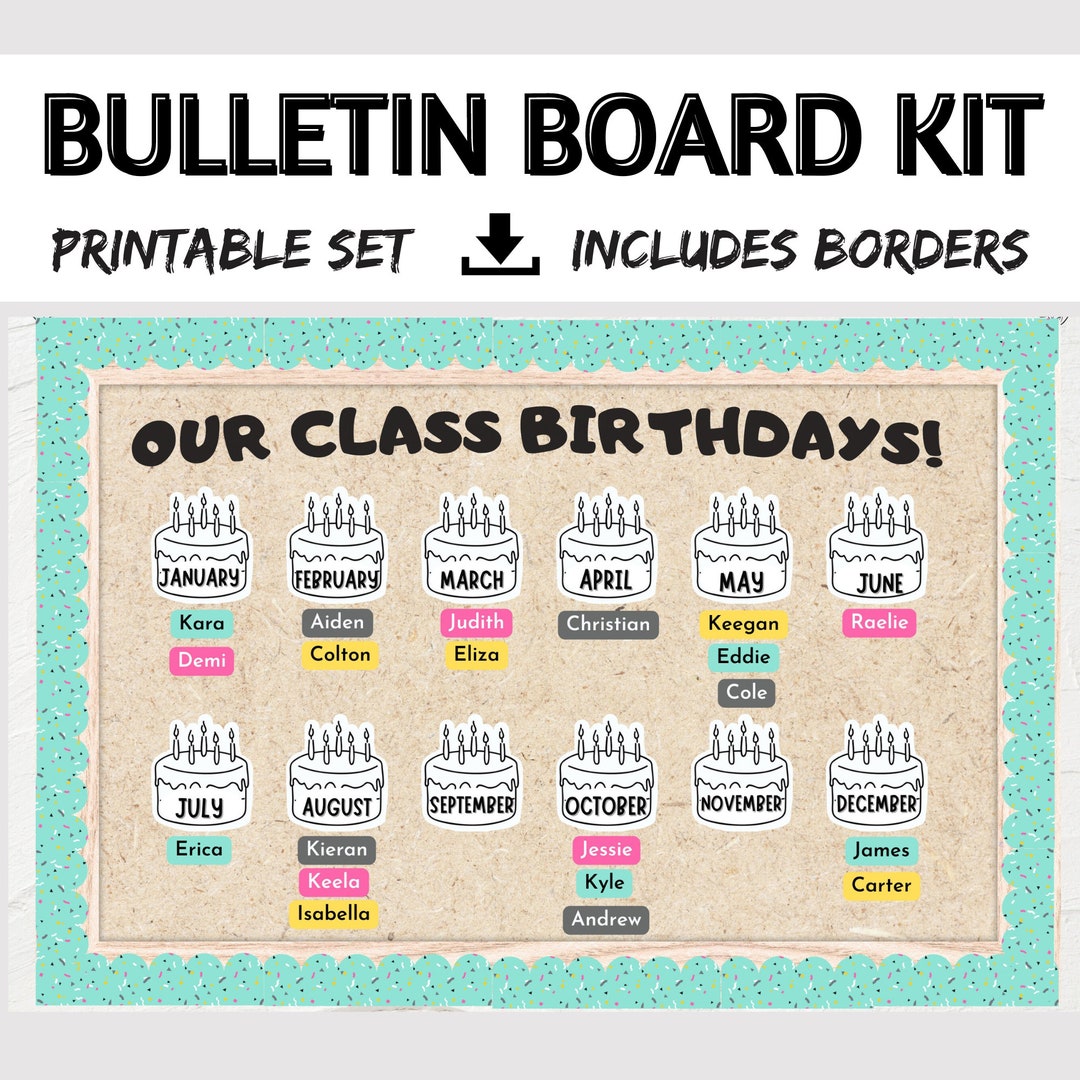 Birthdays Bulletin Board Set Printable Classroom Bulletin - Etsy