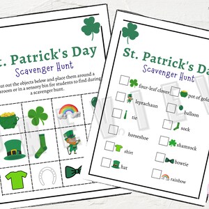 St. Patrick's Day Scavenger Hunt | Printable Saint Patrick's Day ...