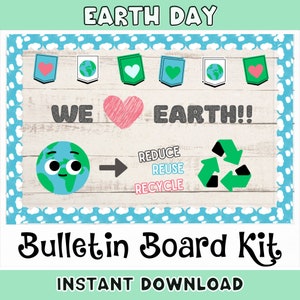 Earth Day Bulletin Board Kit | Printable Motivational Recycling ...