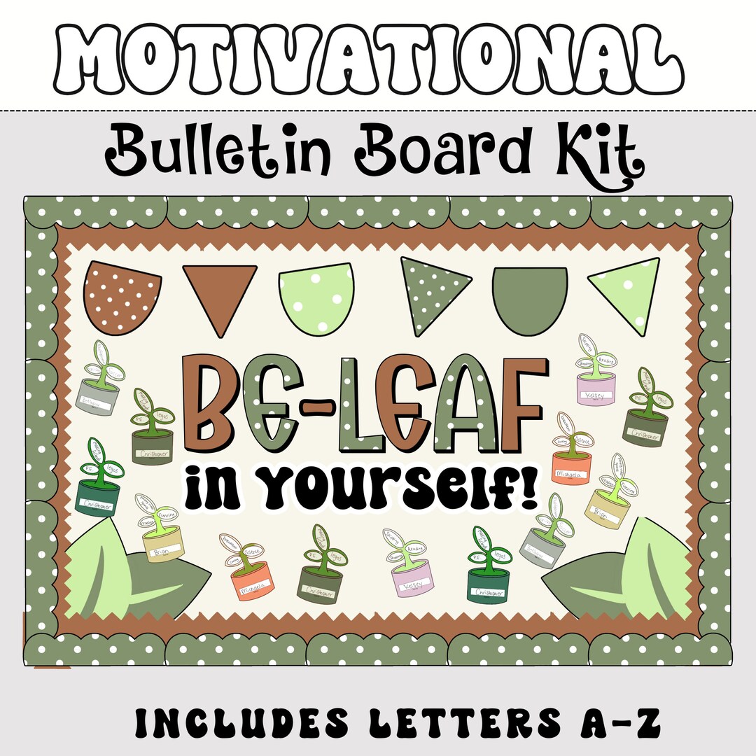 Motivational Bulletin Board Believe in Yourself Bulletin Board Kit ...