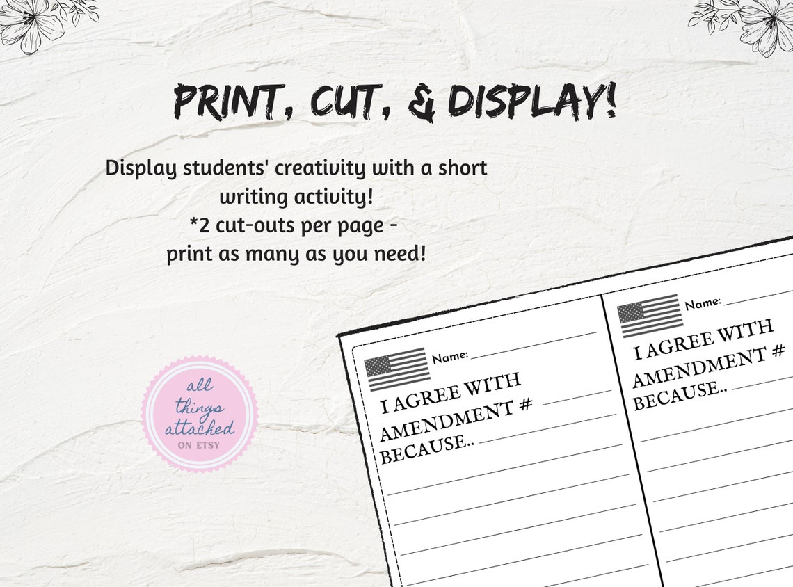 Constitution Bulletin Board Idea Printable Bill of Rights Bulletin ...