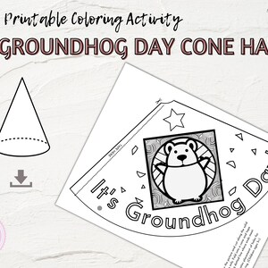 Groundhog Day Activity | Printable Party Hat Craft | Kid's Groundhog ...