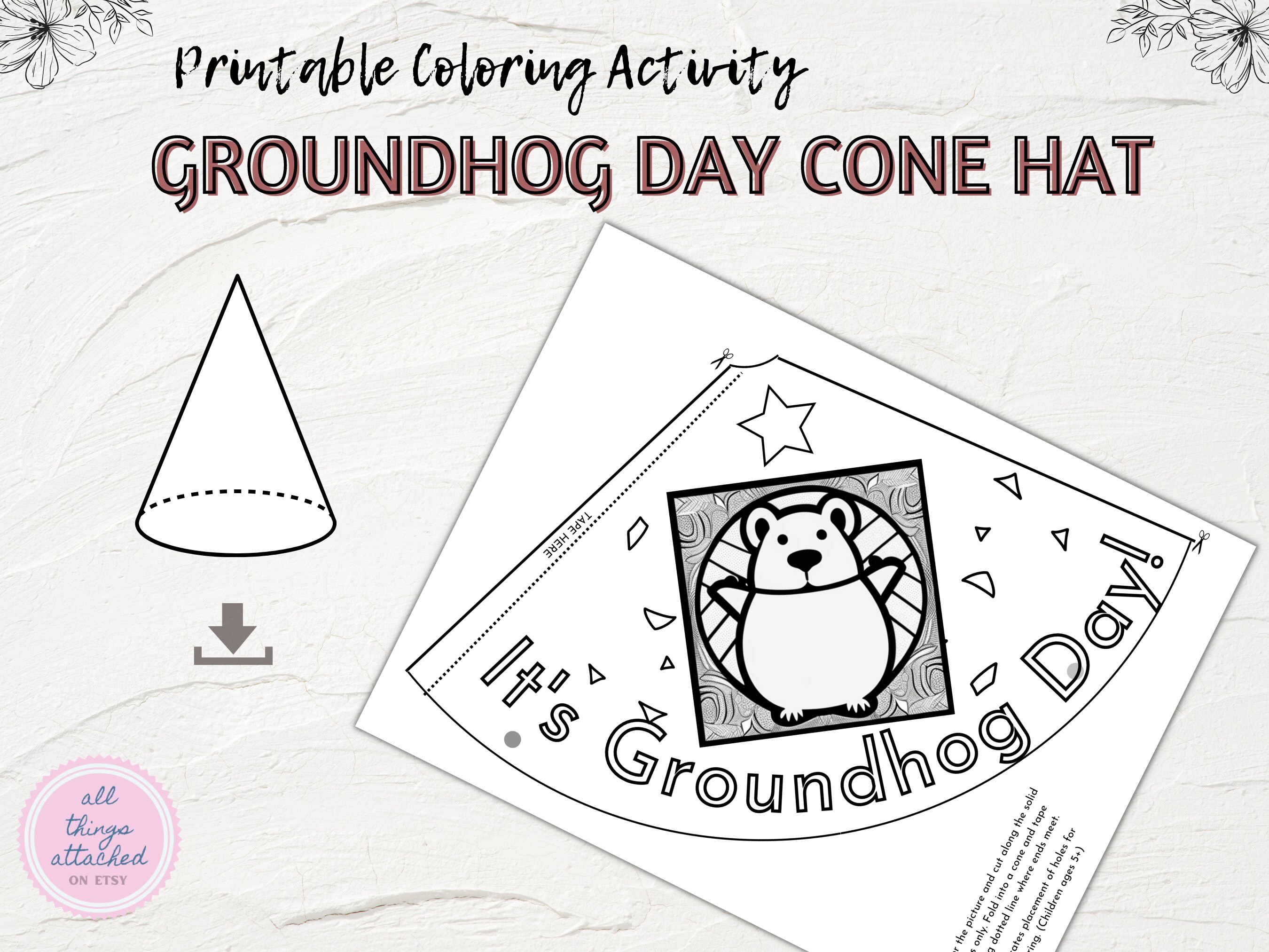 Groundhog Day Activity | Printable Party Hat Craft | Kid's Groundhog ...