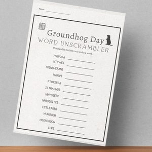 Groundhog Day Unscramble the Word Groundhog Day Activity Printable Word ...