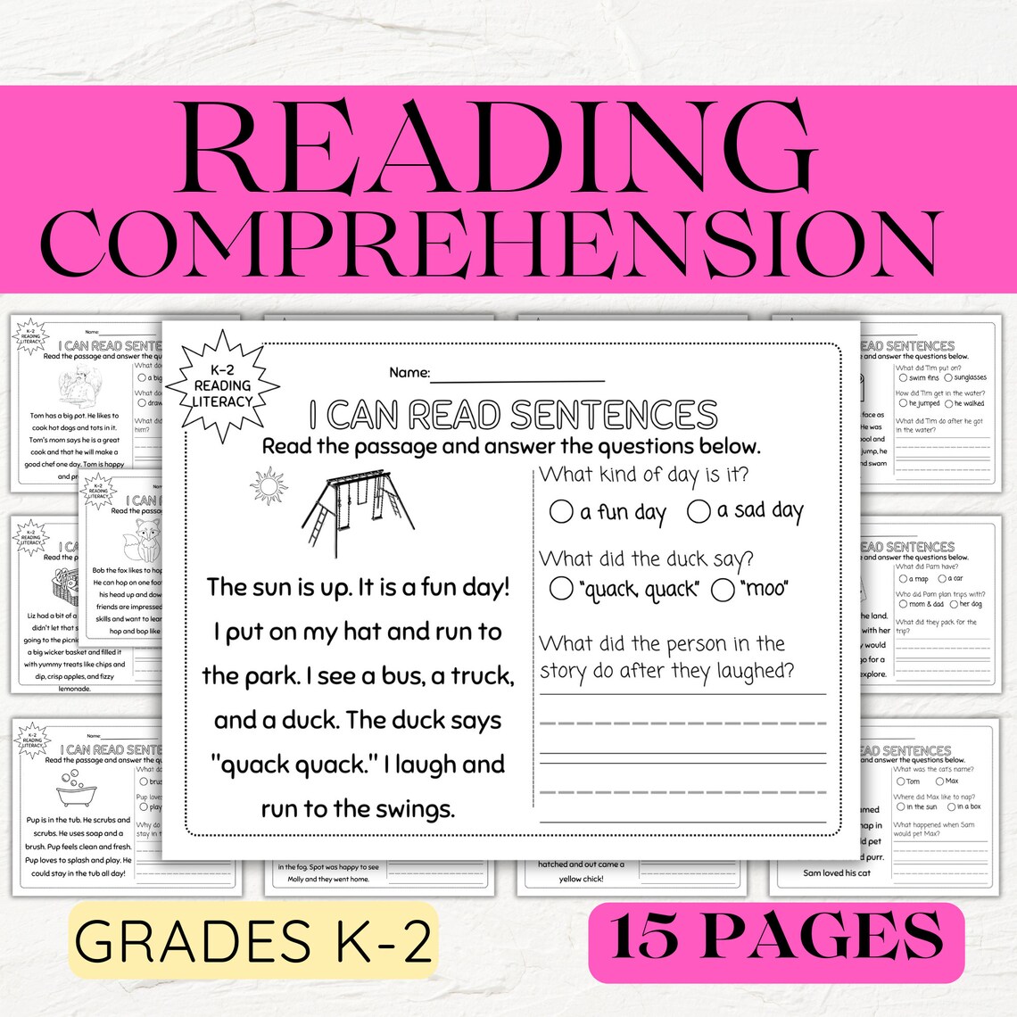 Reading Comprehension Worksheets | Printable First Grade Reading ...