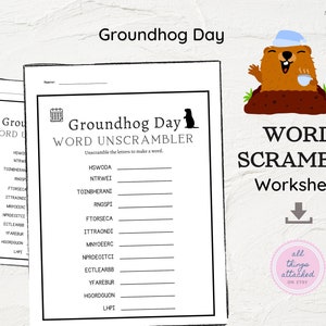Groundhog Day Unscramble the Word Groundhog Day Activity Printable Word ...