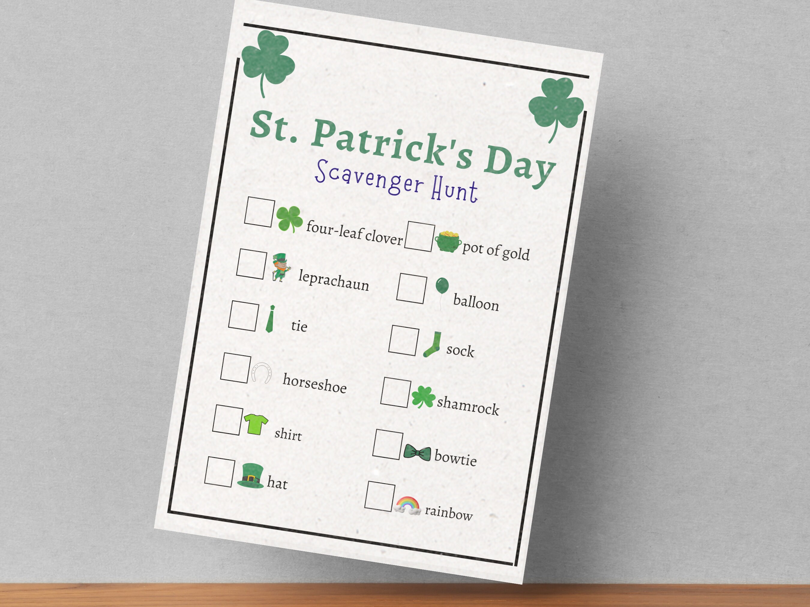 St. Patrick's Day Scavenger Hunt | Printable Saint Patrick's Day ...
