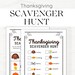Thanksgiving Scavenger Hunt | Printable Thanksgiving Games | Kids ...