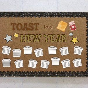 New Year Bulletin Board Idea | Printable Bulletin Board Kit | Toast to ...