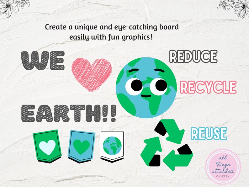 Earth Day Bulletin Board Kit | Printable Motivational Recycling ...